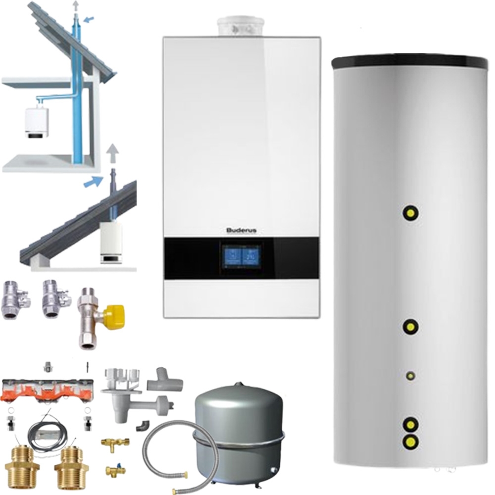 Buderus Gas Brennwert Therme Logaplus-Paket GB182i.2-20 W H EBS-PU200