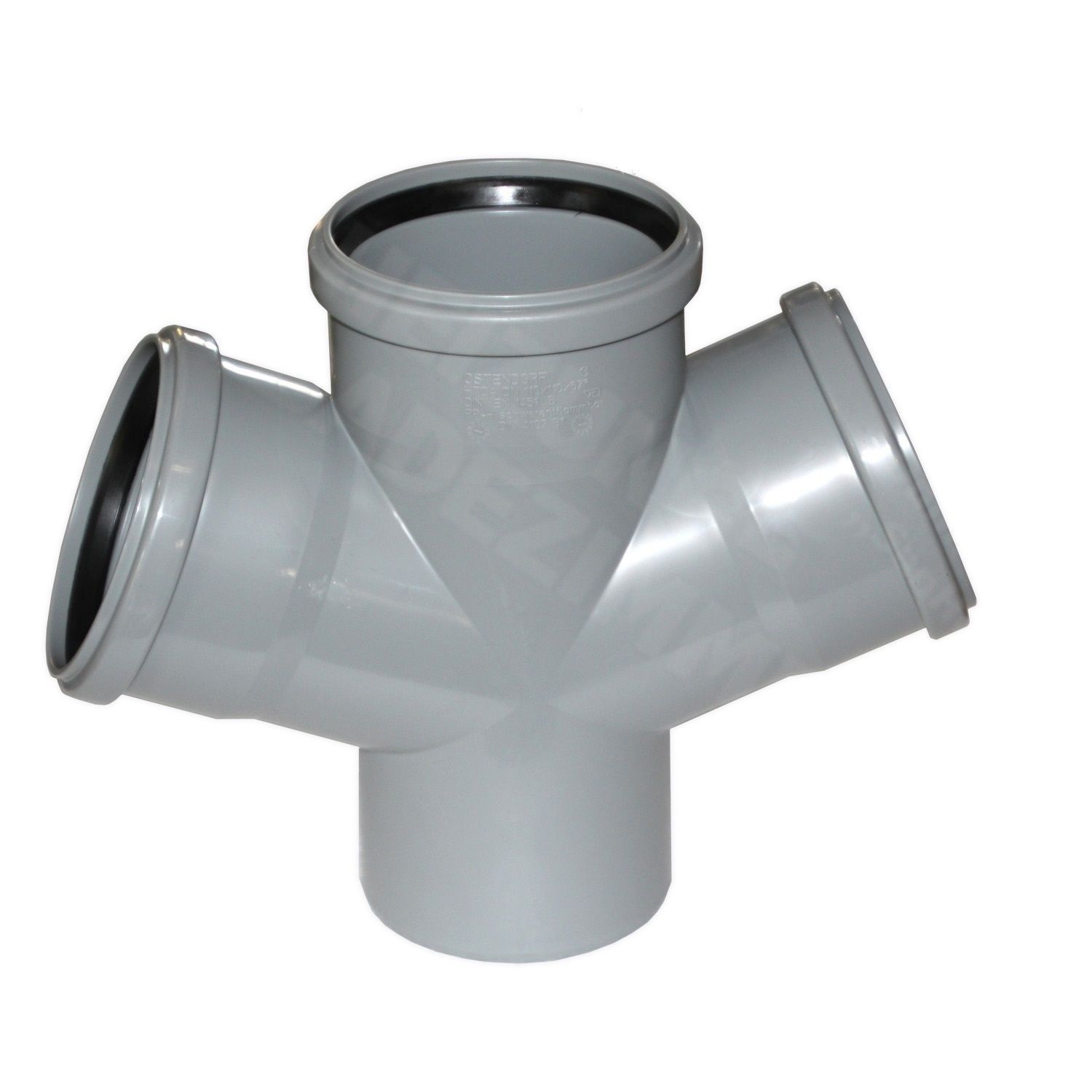 HT-Rohr und Formstücke in den Größen DN32, DN40, DN50, DN70, DN90, DN1